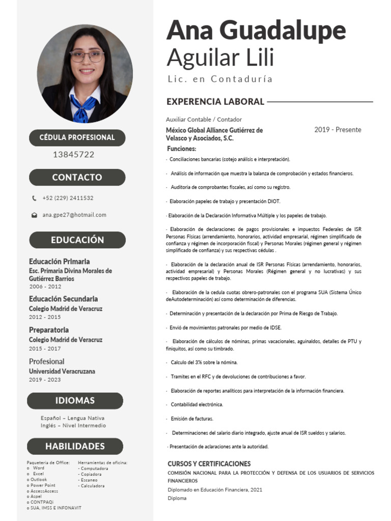 CV Ana Guadalupe Aguilar Lili | PDF