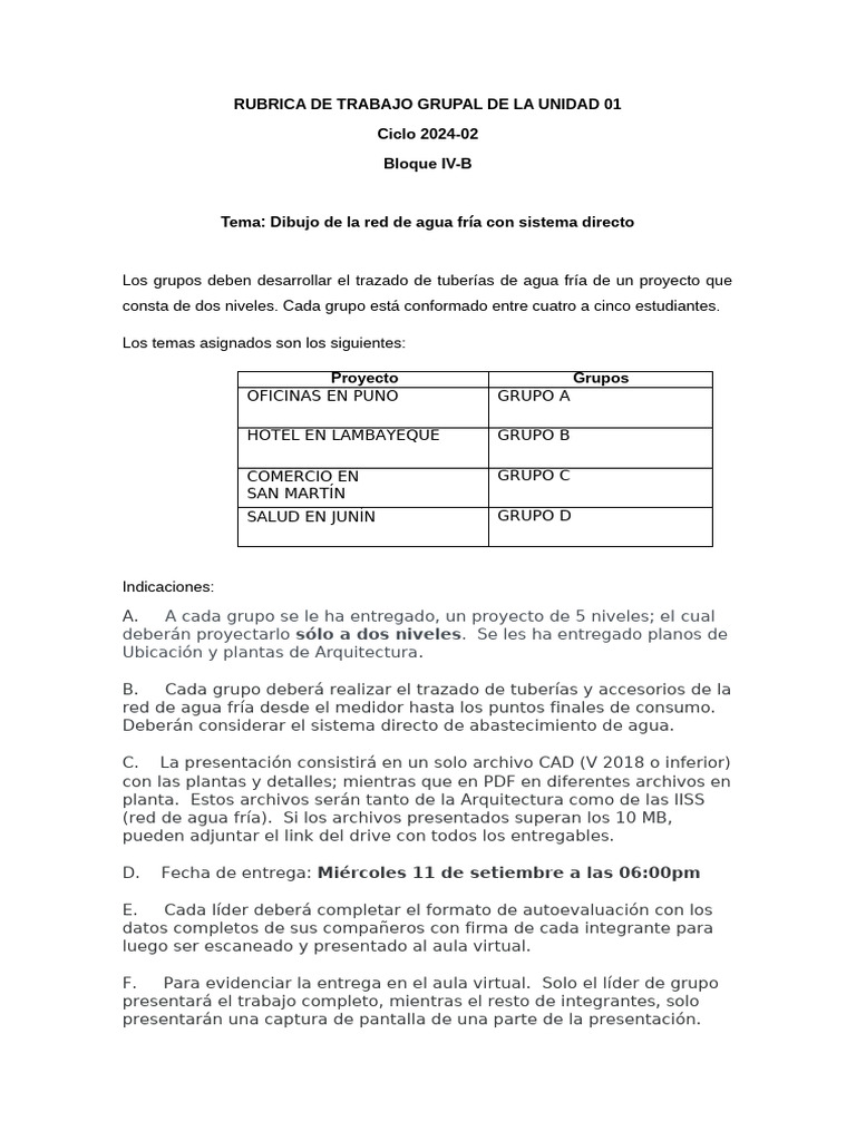 Rubrica - Trabajo Grupal 01 - Disg Iv-B | PDF