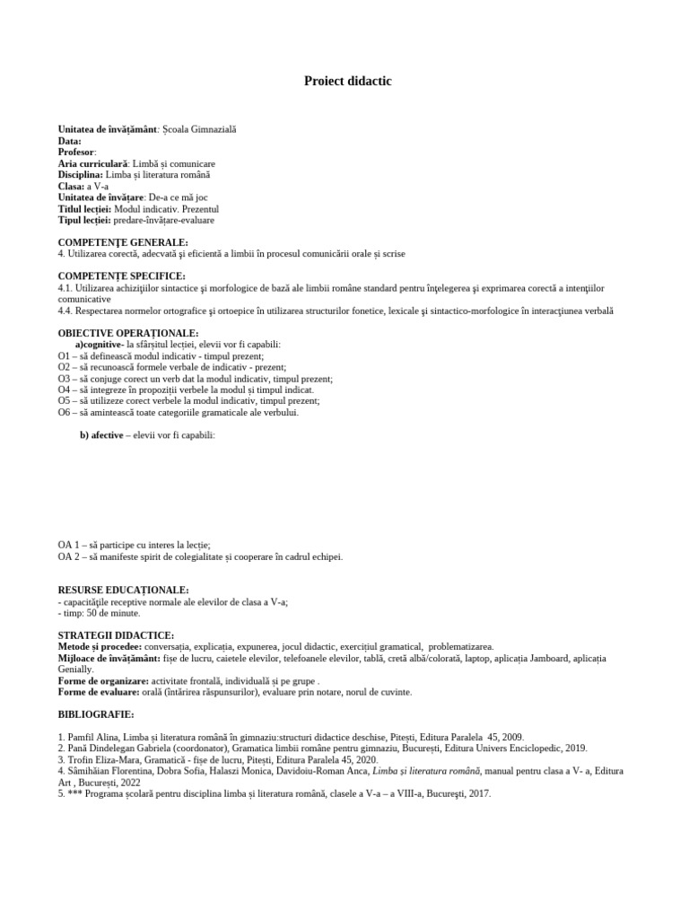 559 Proiect Didactic | PDF