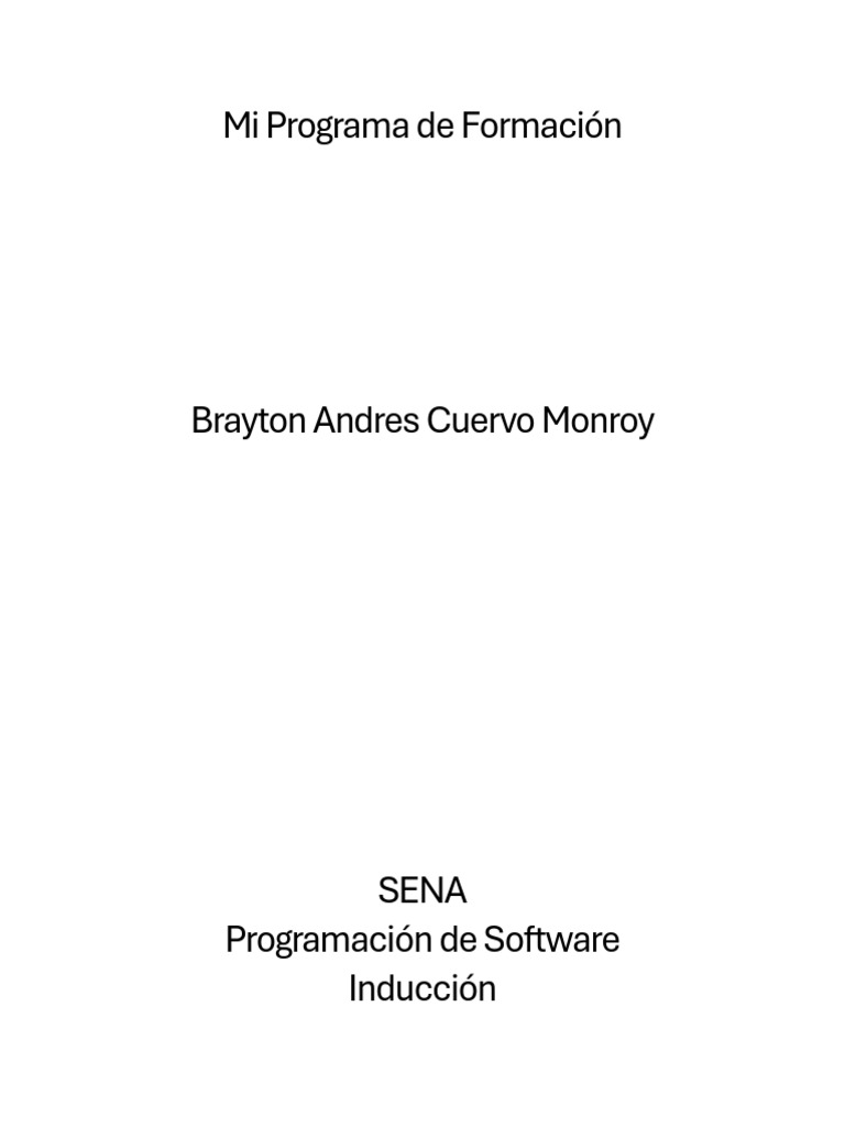 Taller Mi Programa de Formación | PDF