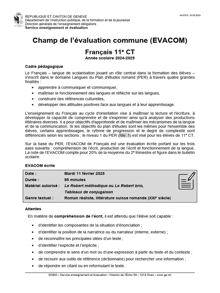 Champs Des Evacom 2024 2025 | PDF