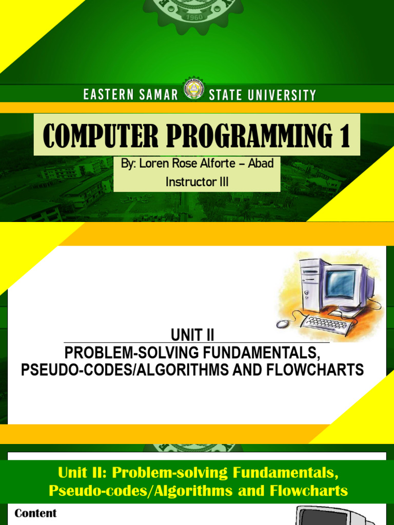 Computer Programming I - Unit II | PDF
