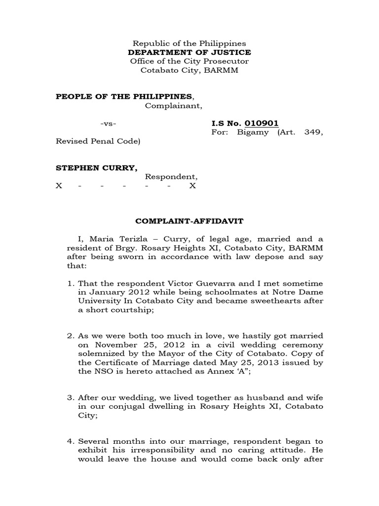 Unayan Affidavit Complaint Prosecutor | PDF | Affidavit | Justice