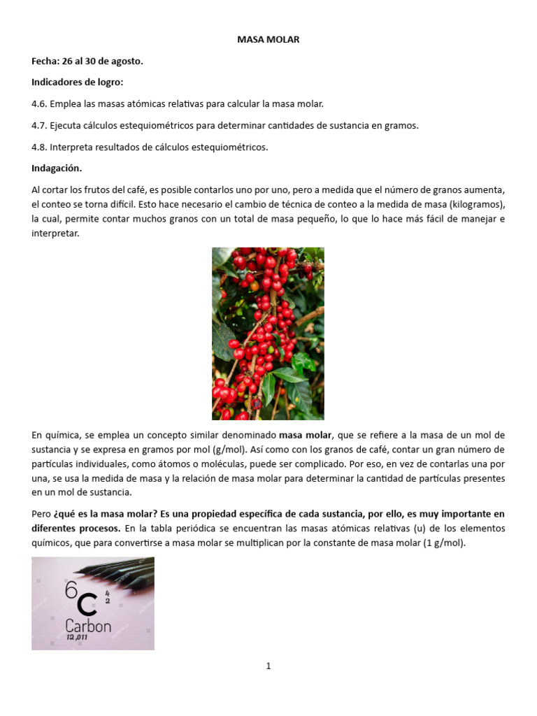 Masa Molar | PDF