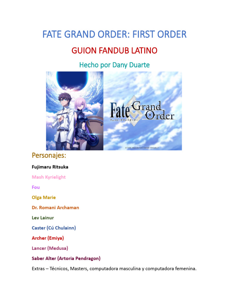 GUION_PELICULA_FATE | PDF