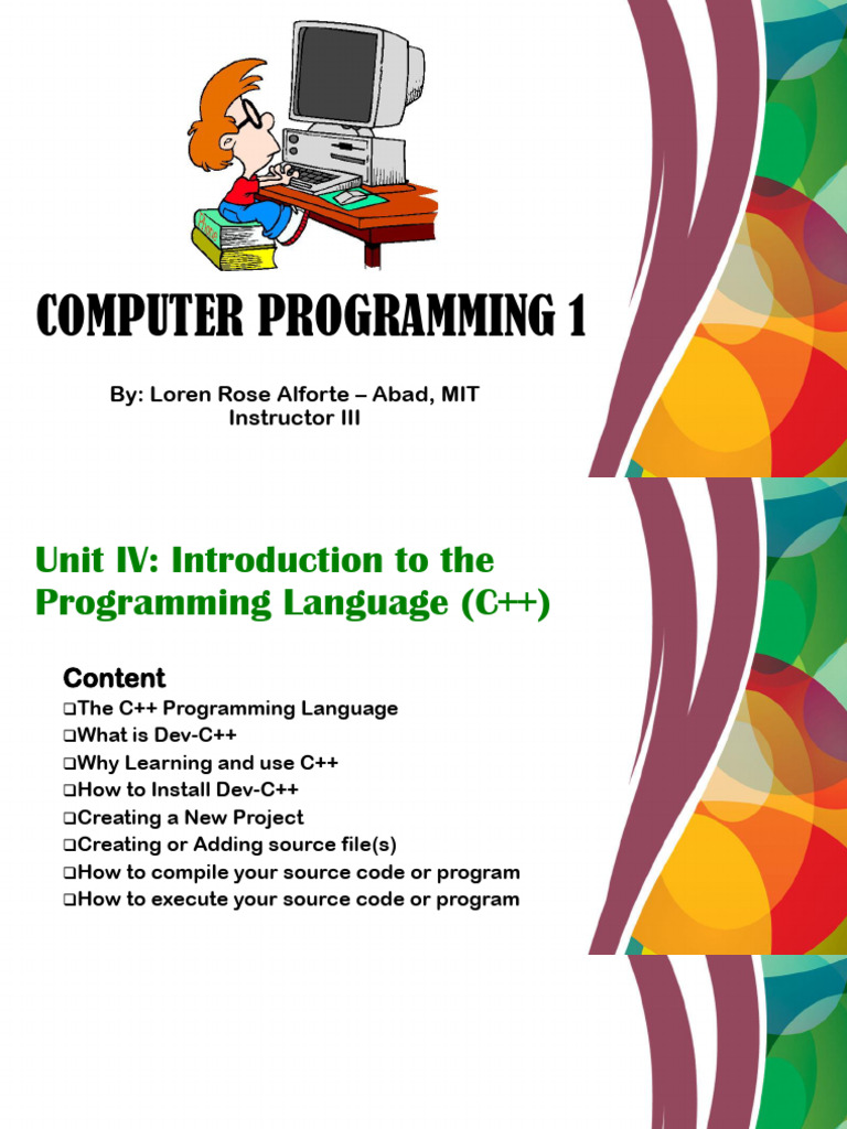 Computer Programming I - Unit IV | PDF