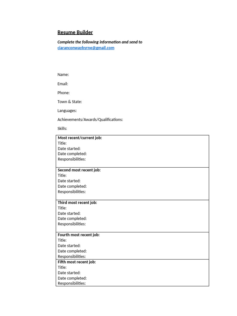 Resume Builder | PDF