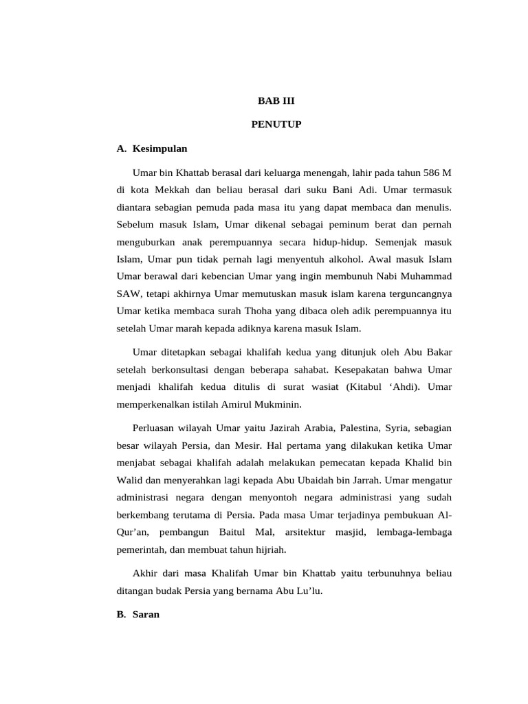 Bab III Umar | PDF | History | Religion & Spirituality