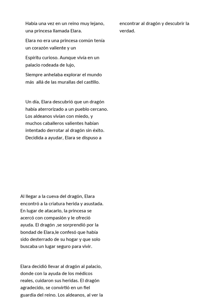 La Princesa y El Dragon Bondadoso | PDF
