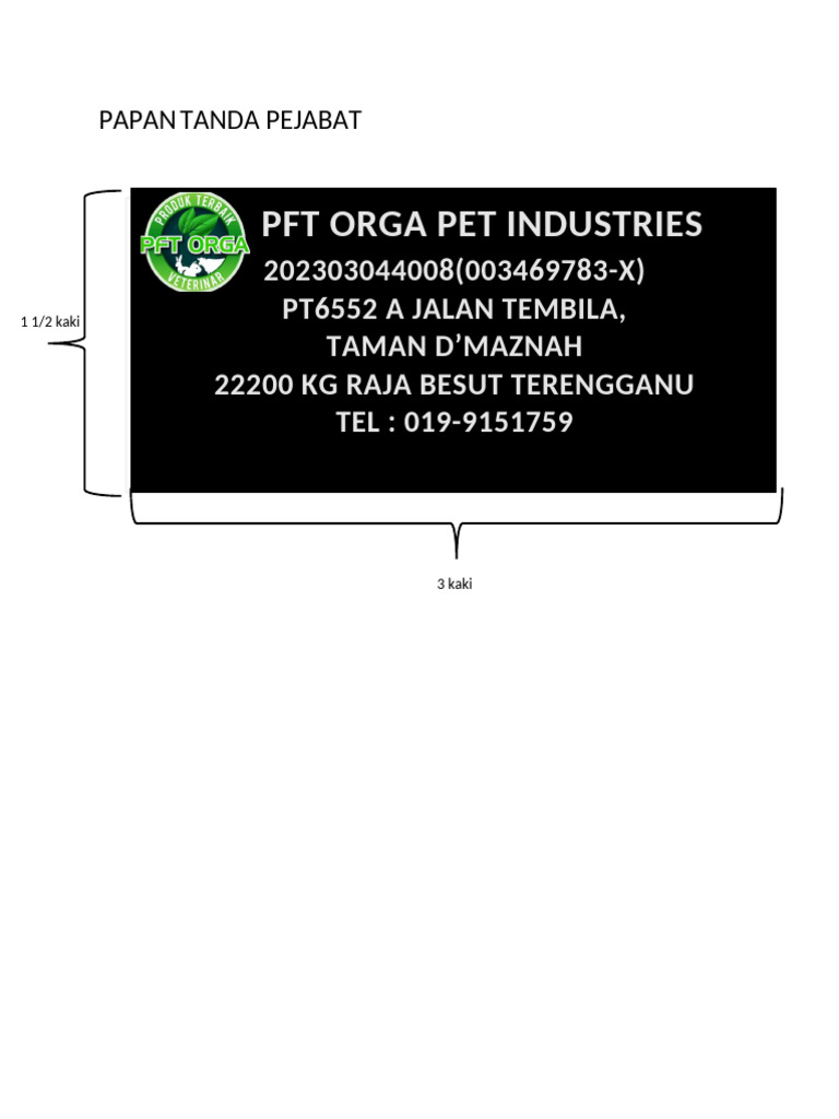 Papan Tanda Pejabat | PDF