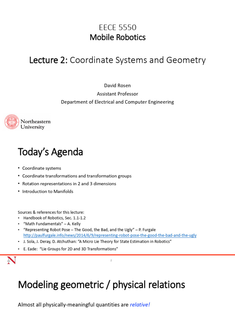 Lecture 2 Coordinate Systems And Geometry Pdf