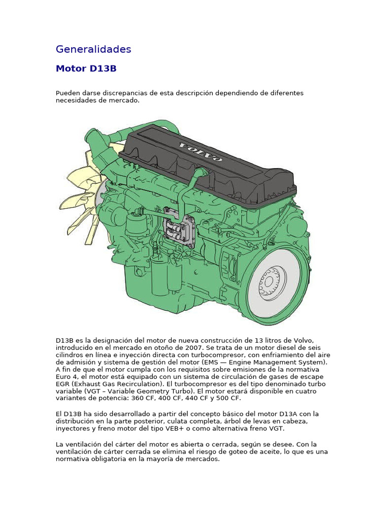 D13B2 | PDF | Turbocompresor | Engranaje