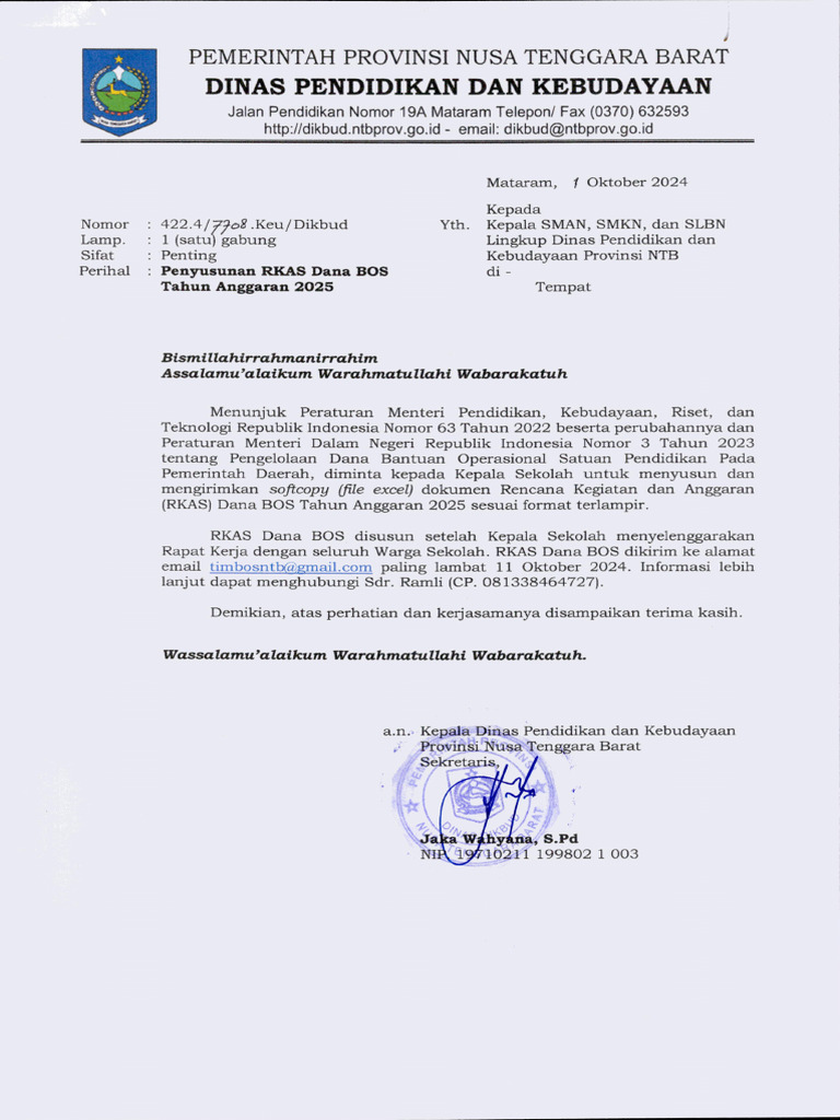 Penyusunan RKAS Dana BOS 2025 | PDF