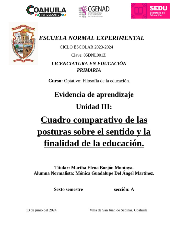 EUIII-Cuadro Comparativo de Las Posturas Sobre El Sentido y La ...