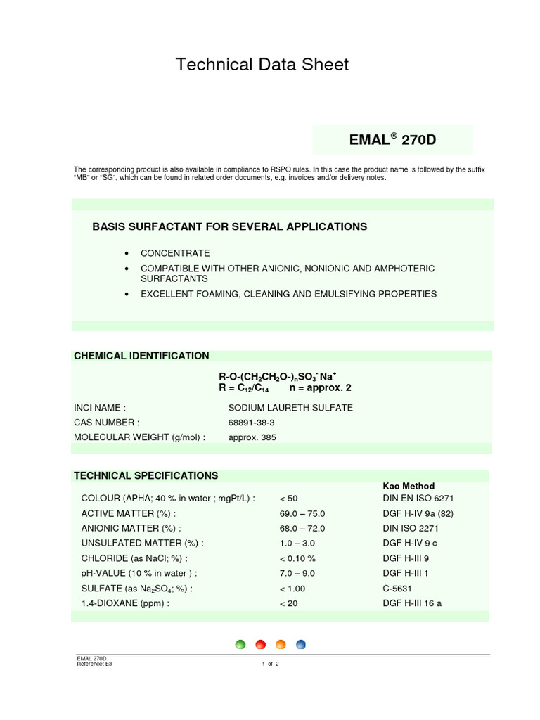 Texapon Emal 270d Ft | PDF