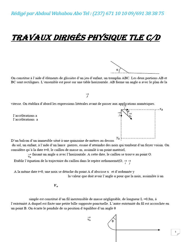 TD Physique Tle C Et D | PDF