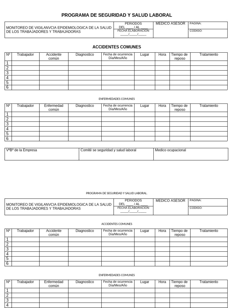 Formato Vigilancia Salud | PDF