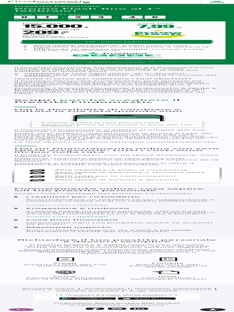 Prestito Personale Flessibile Findomestic | PDF