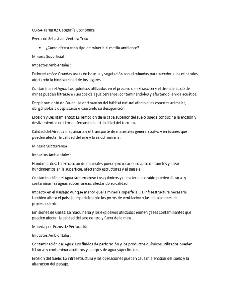 U3-S4-Tarea #2 Geografía Económica | PDF