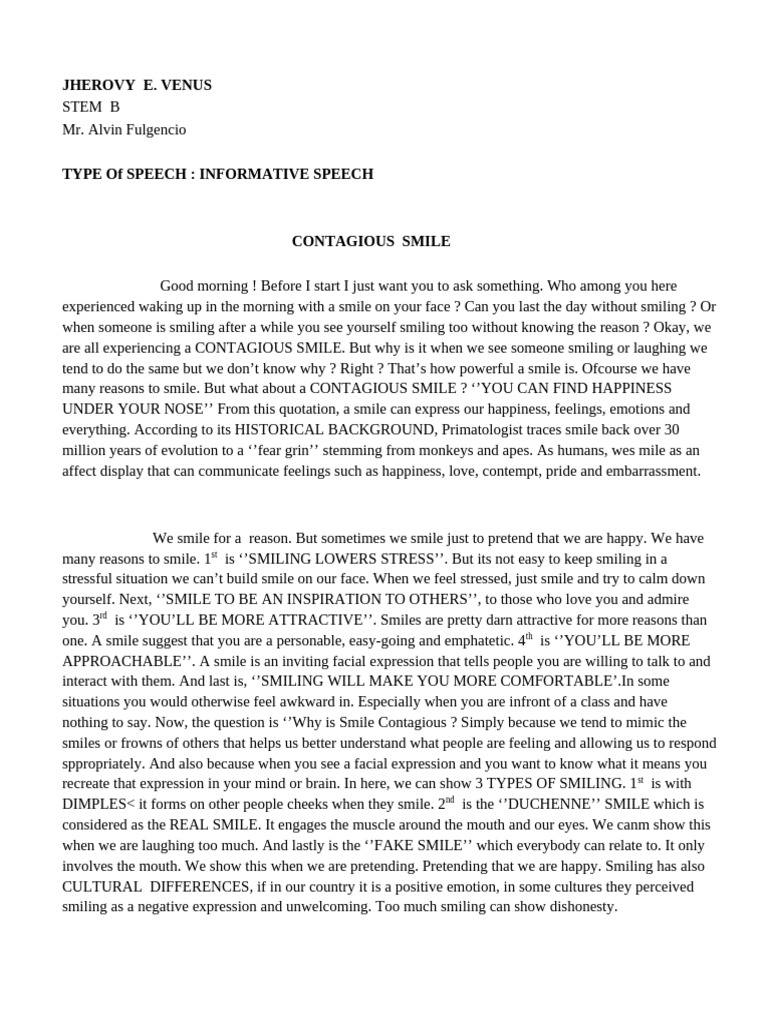 Speech | PDF