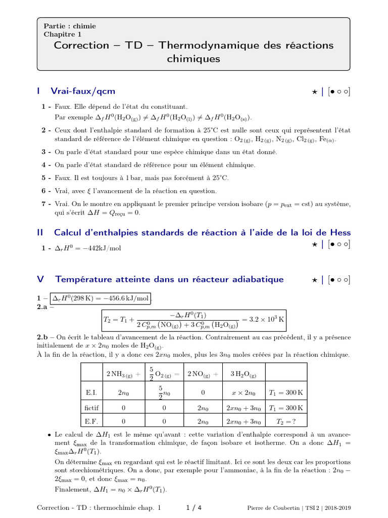 chap_1_TD_thermochimie_corr | PDF
