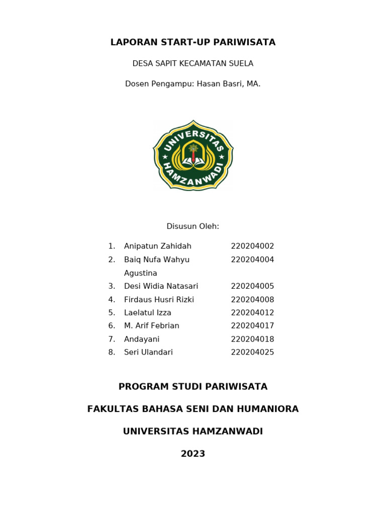 Start-Up Desa Sapit 2 | PDF