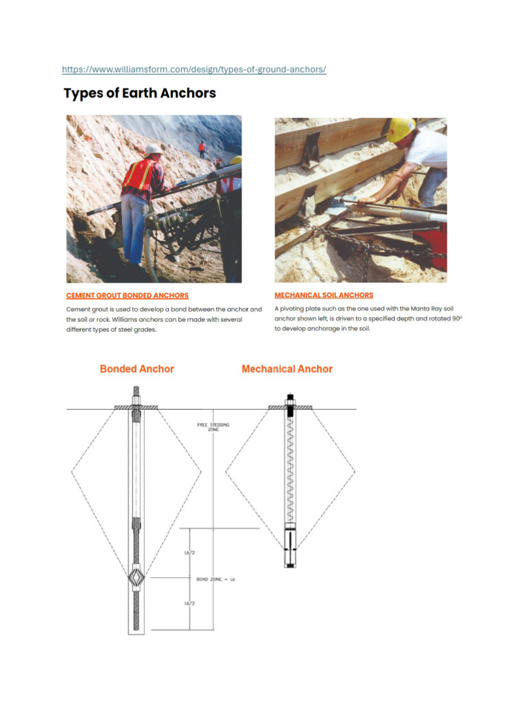 Types of Ground Anchors | PDF