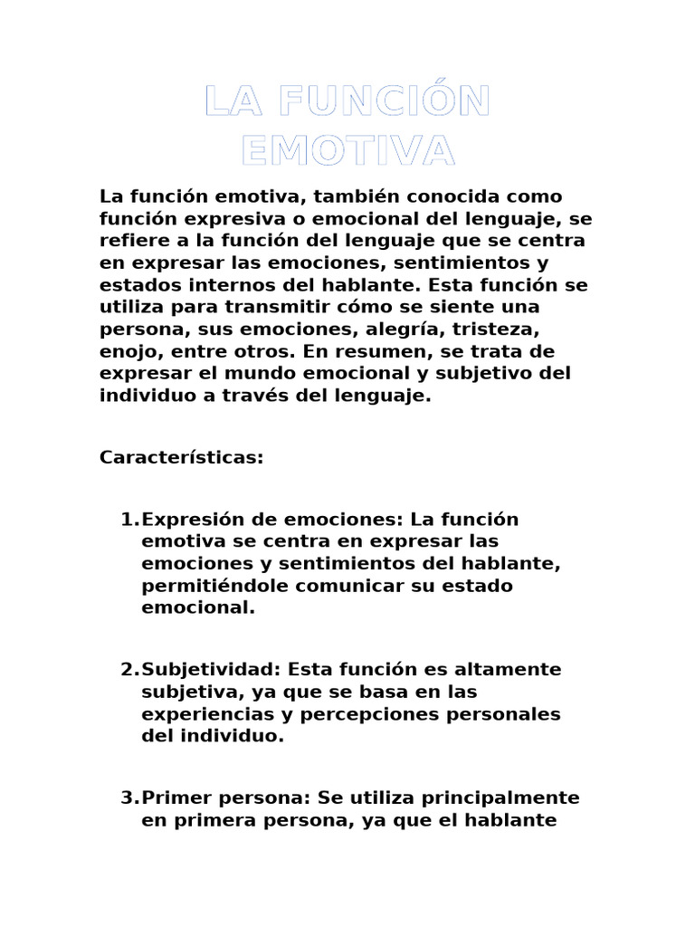 La Función Emotiva | PDF