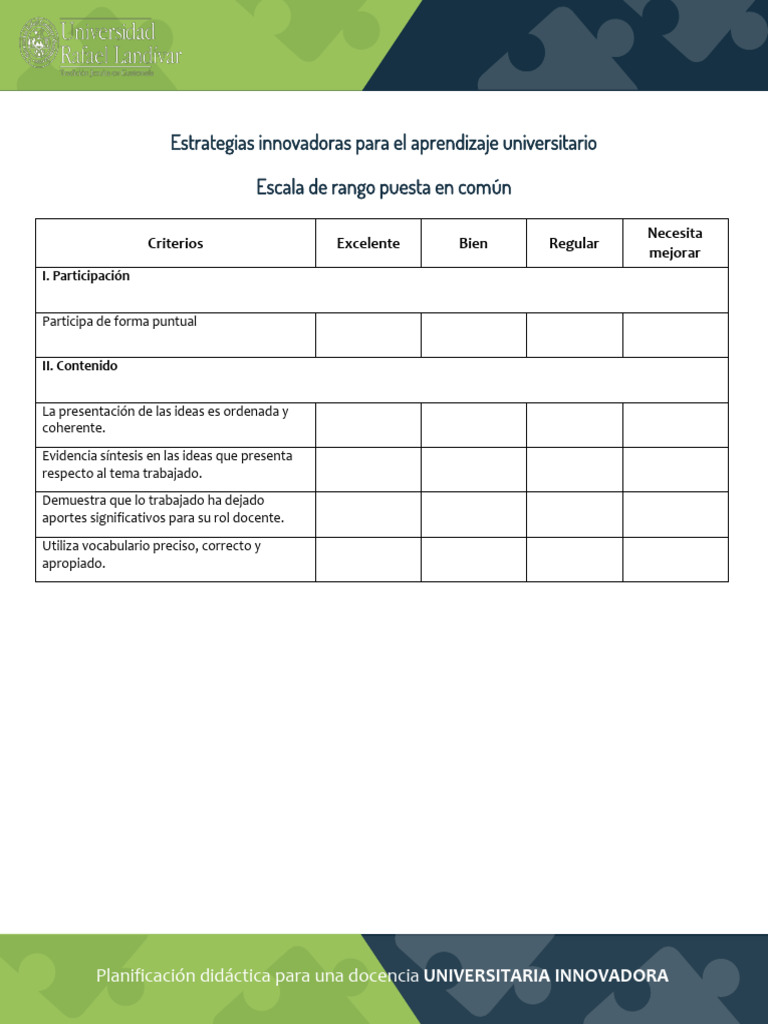 Escala de rango puesta en común | PDF