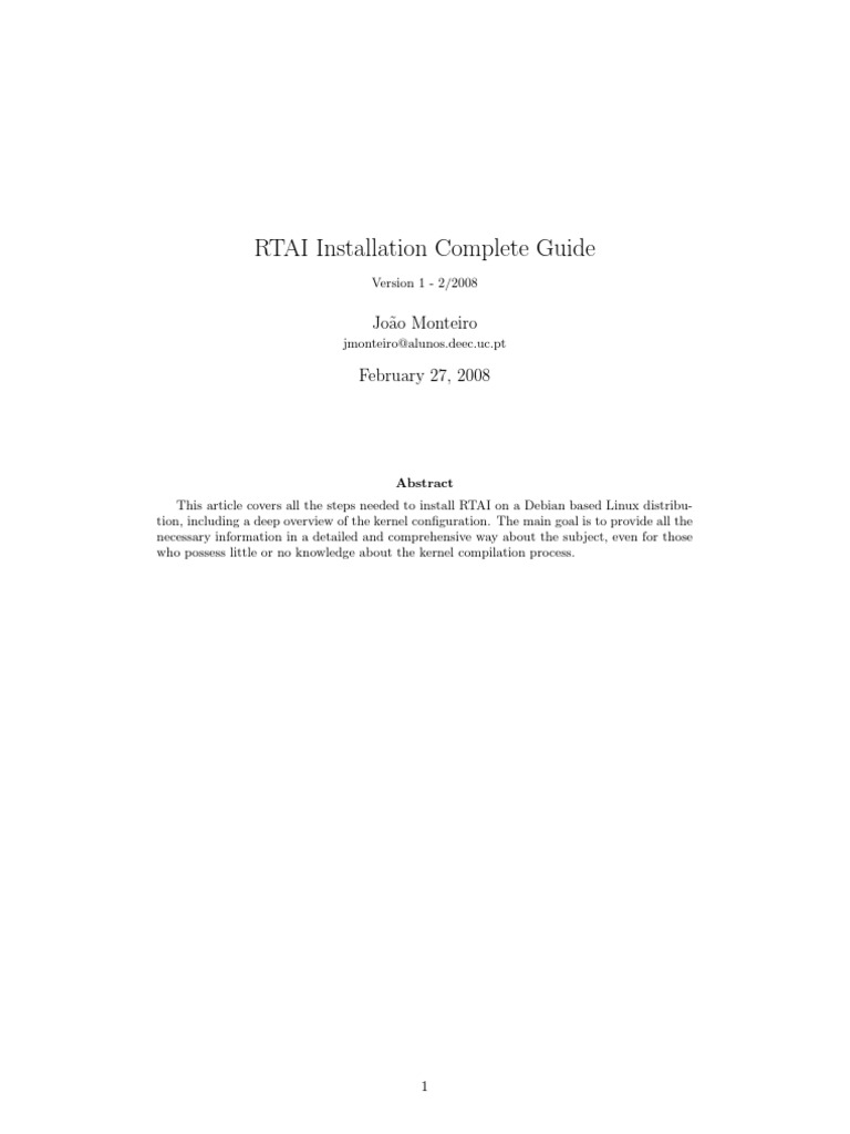 RTAI Installation Guide | PDF | Kernel (Operating System) | Computer Architecture