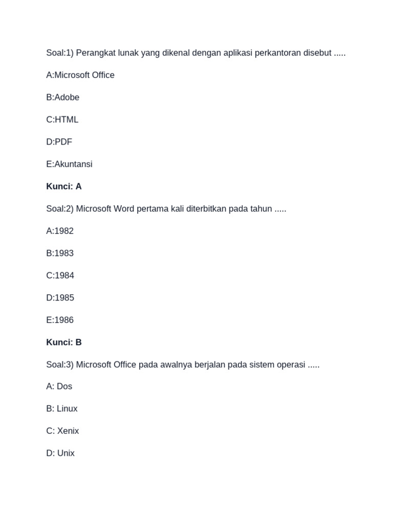 Soal PTS Informatika | PDF