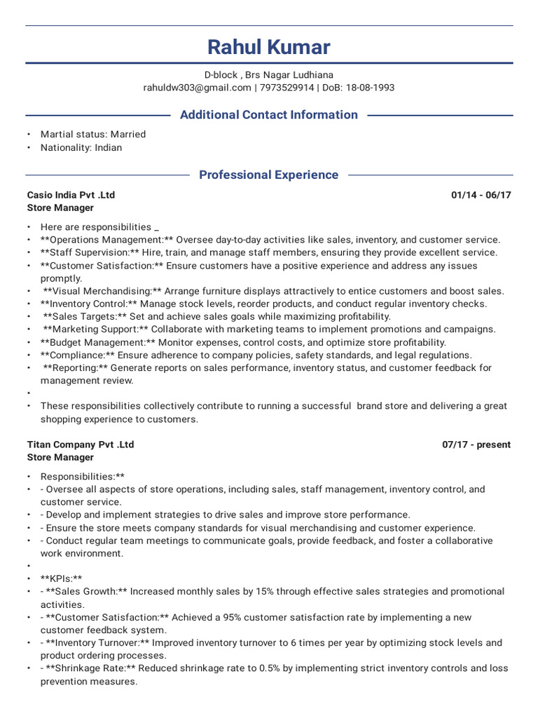 Rahul Kumar - CV | PDF