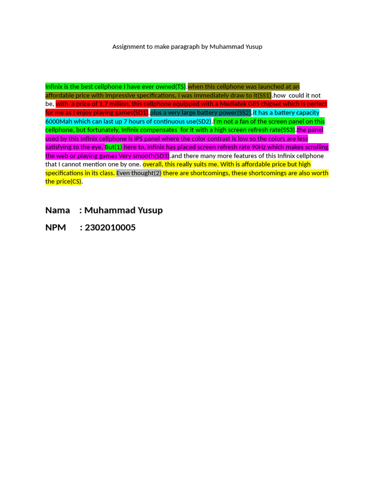Assignment To Make Paragraph Description by Muhammad Yusup | PDF ...