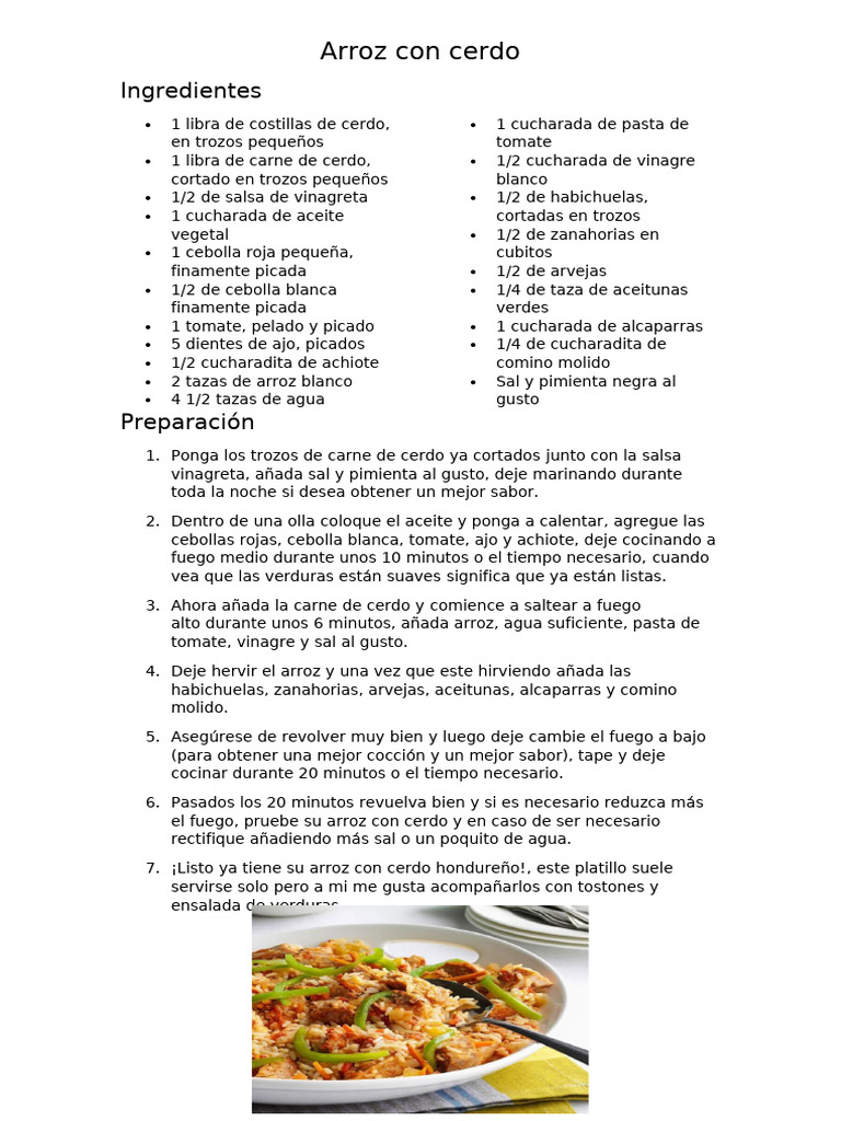 COMIDAS TIPICAS HONDUREnAS | PDF