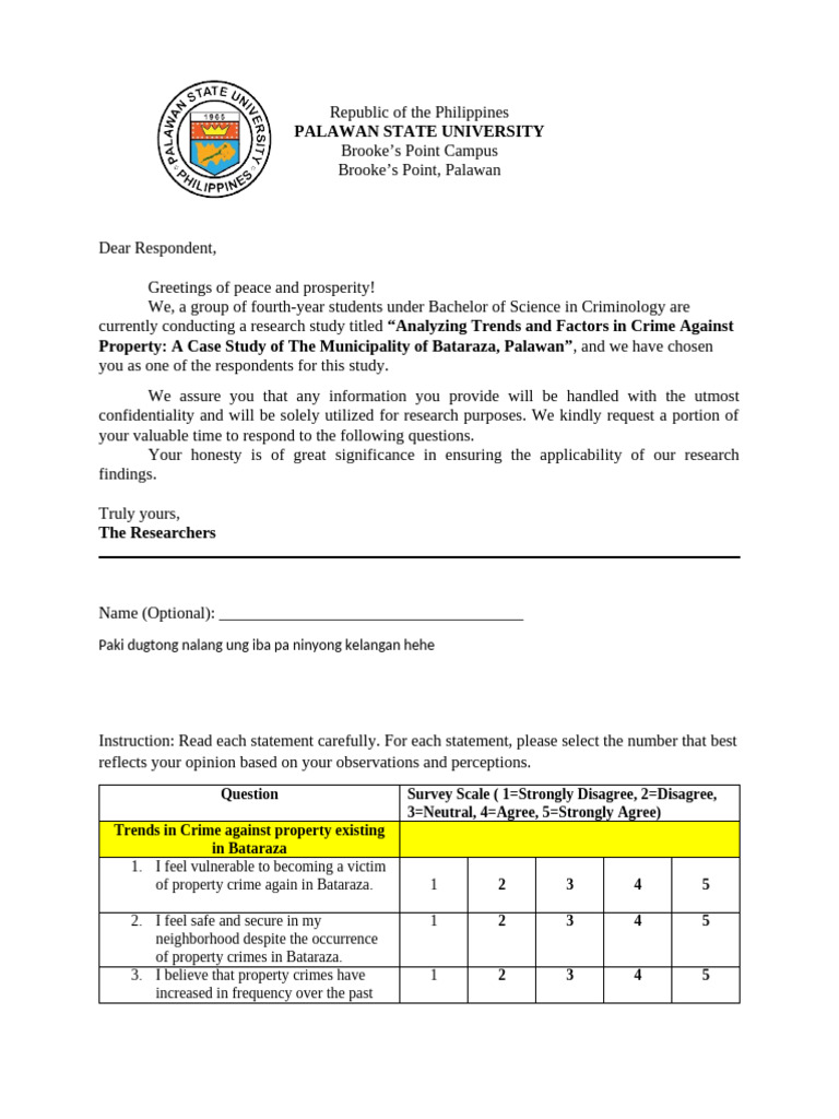 Research Questionnaire | PDF