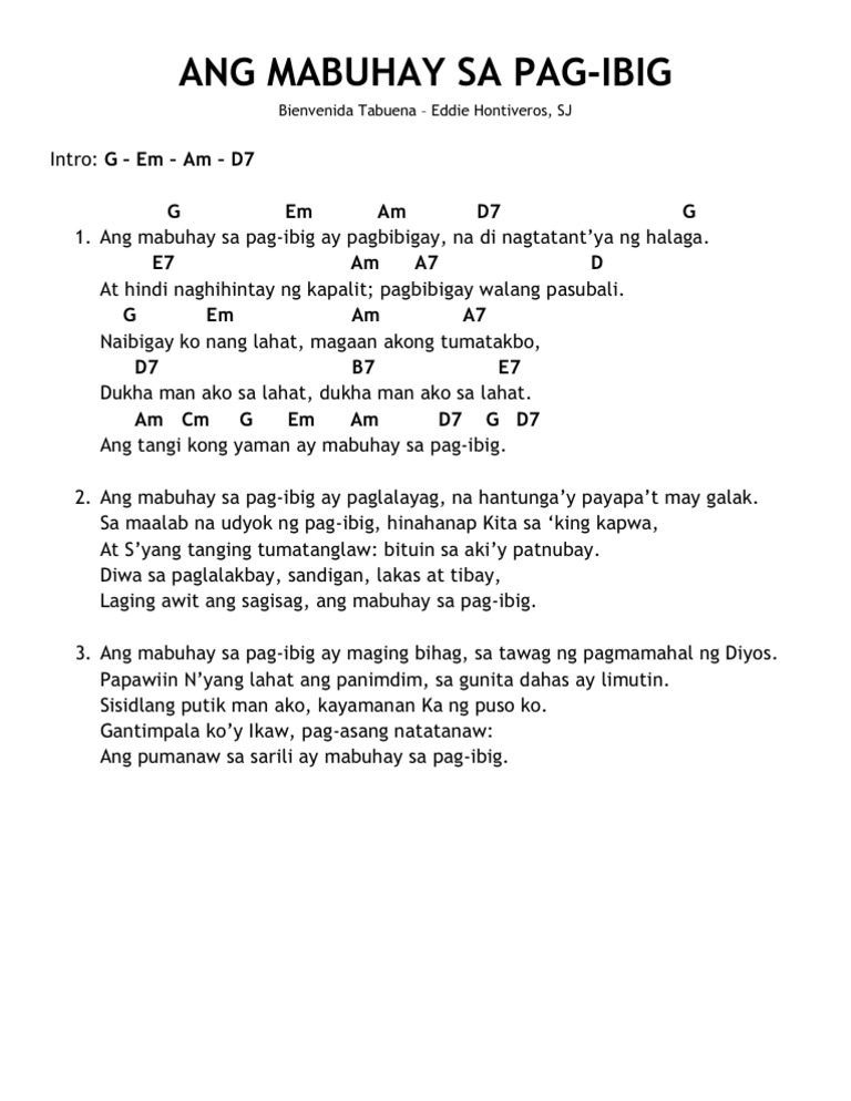 Ang Mabuhay Sa Pagibig | PDF