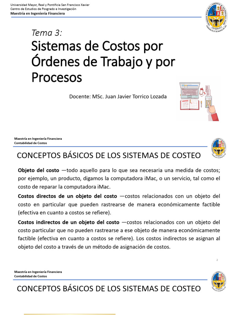 Presentación Tema 3 - Costos Por Ordenes y Por Procesos | PDF | Ingeniería | Contabilidad
