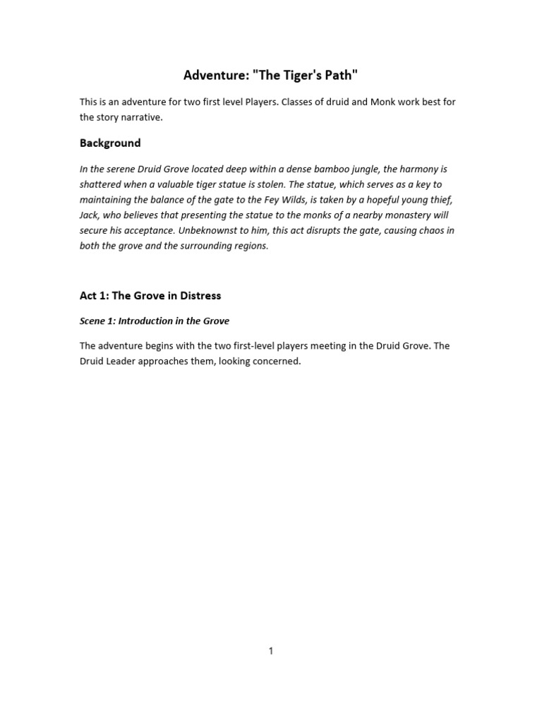 The Tiger's Path (Pics) - Merged | PDF