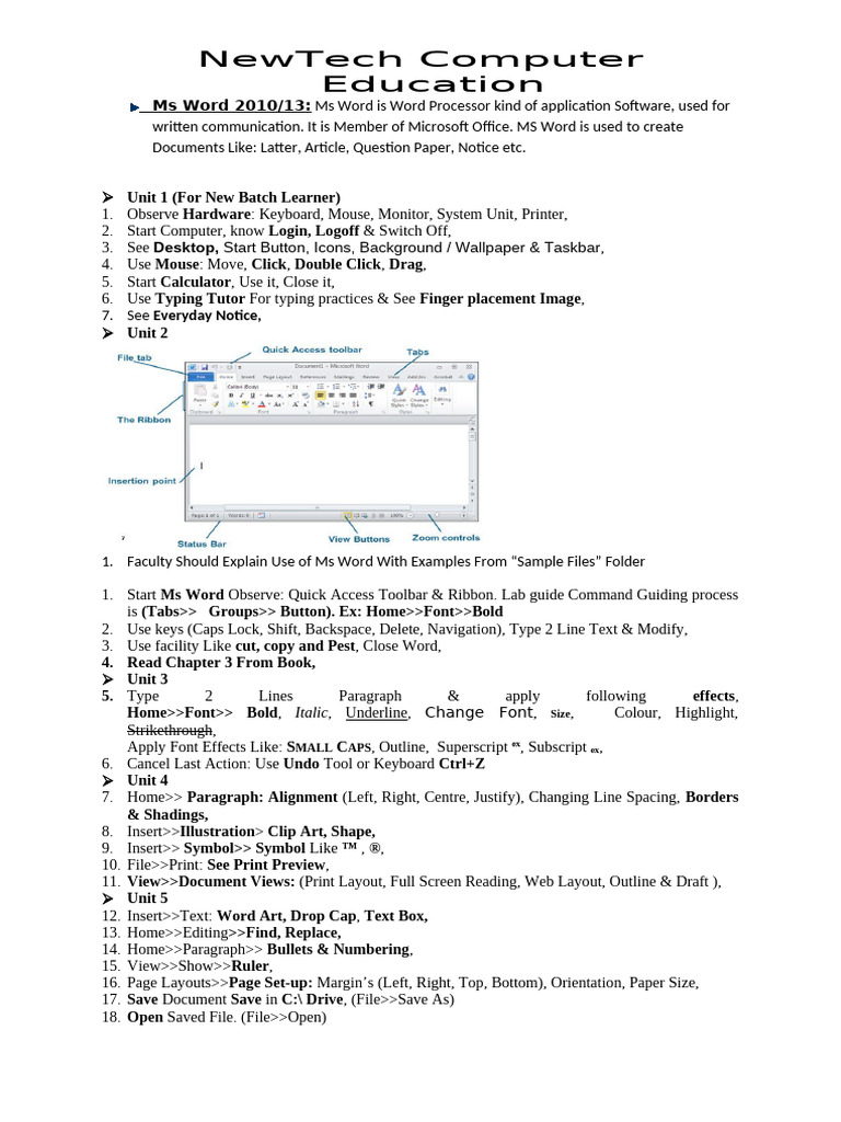 Ms Word Basics Learn | PDF