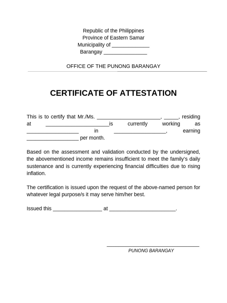 Certificate of Attestation | PDF