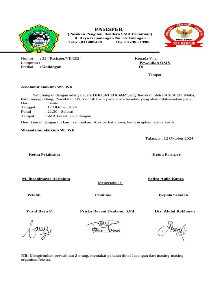 Undangan Osis | PDF