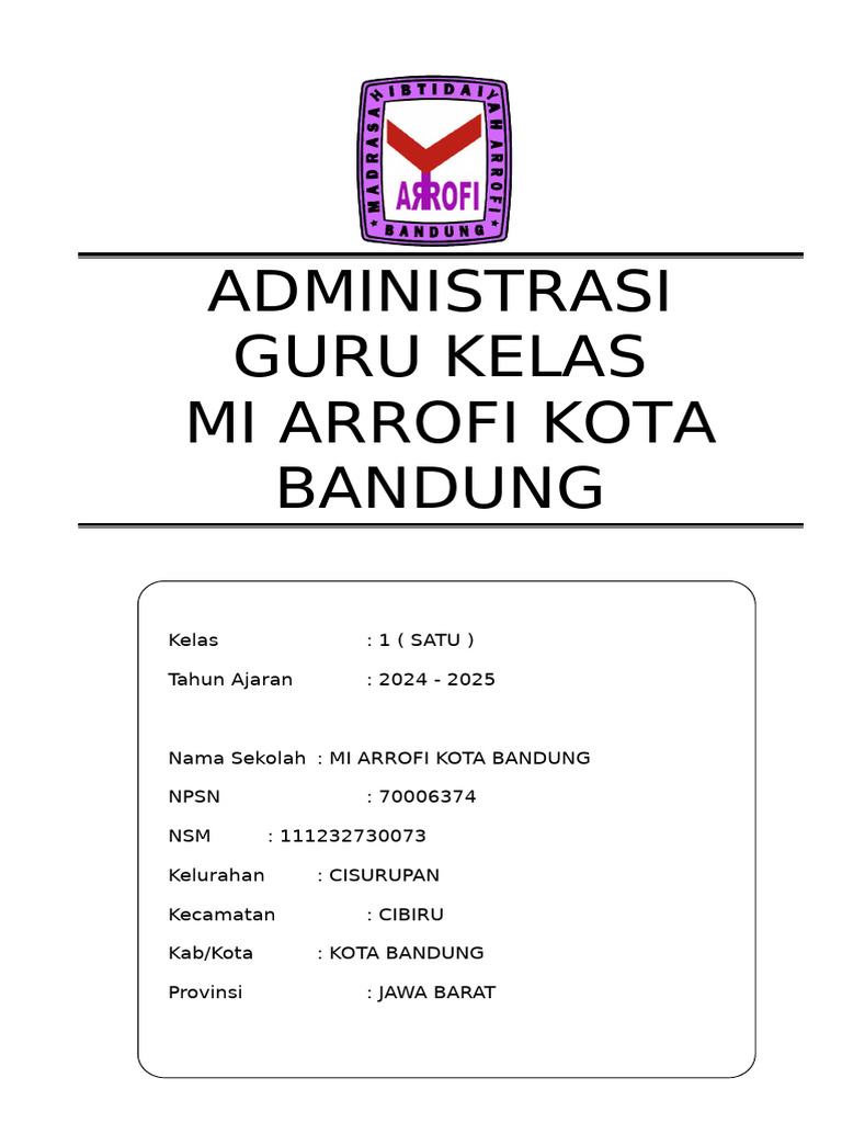 Daftar Lengkap Administrasi Guru Sekolah Dasar | PDF