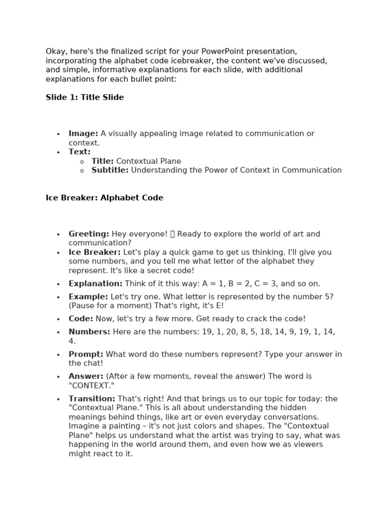 Script For Arts Appreciation | PDF | Communication | Image