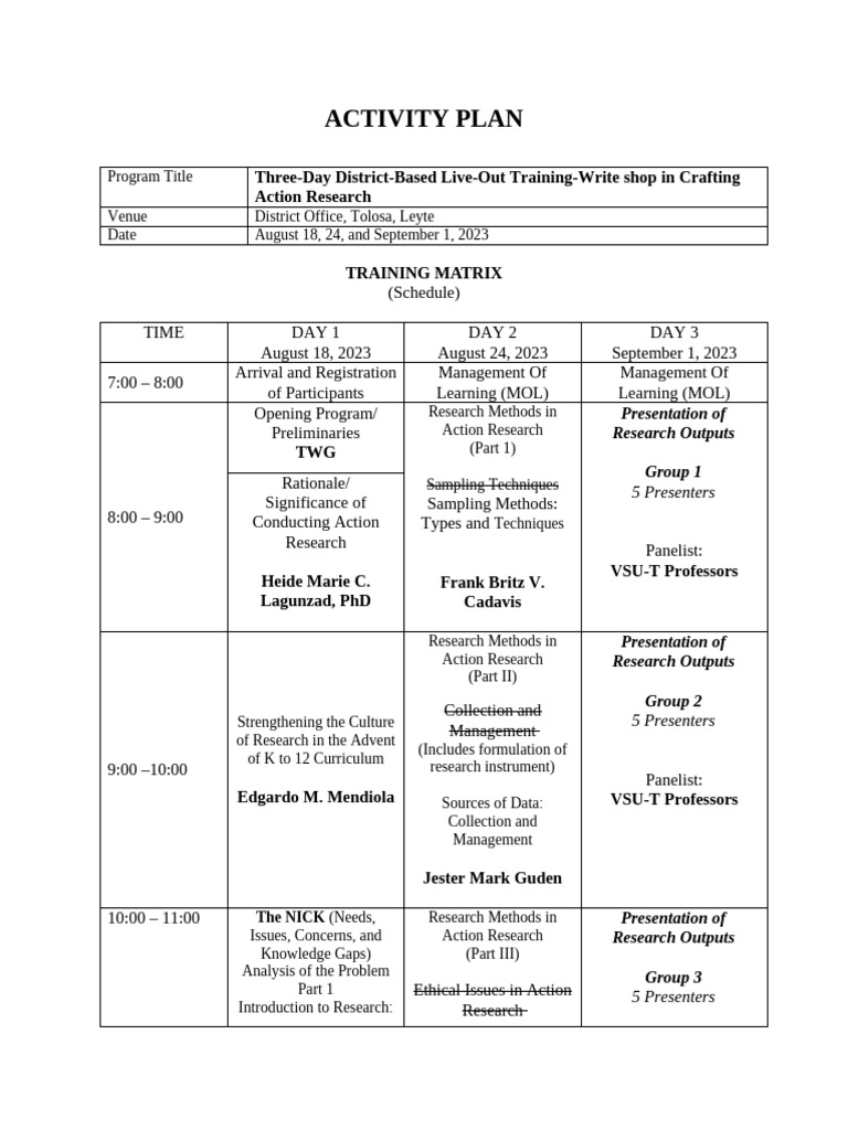 Action Research Training Workshop | PDF | Knowledge Management | Art