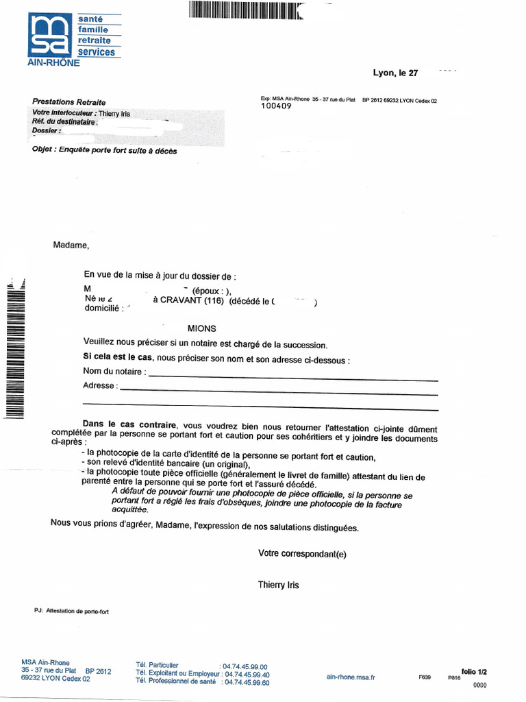 Msa Ain Rhone Certificat Porte Fort | PDF