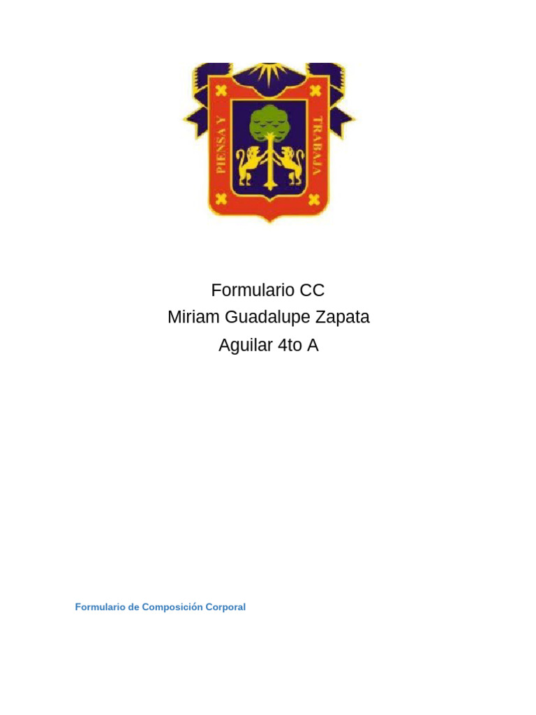 Formulario CC | PDF | Anatomía humana | Sistema musculoesquelético