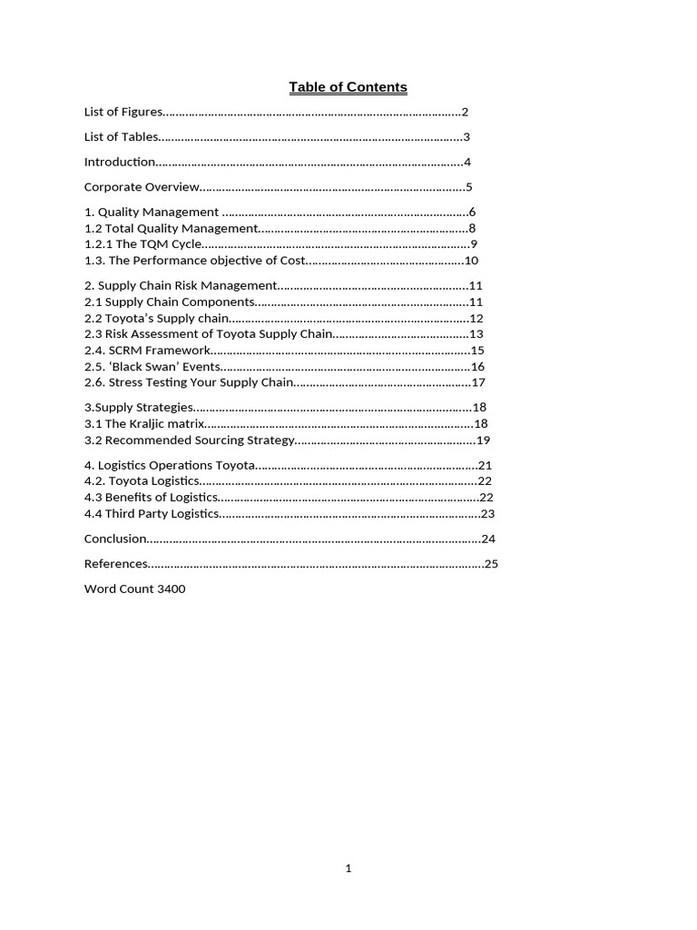 Quality and Logistics Management System of Toyota | PDF