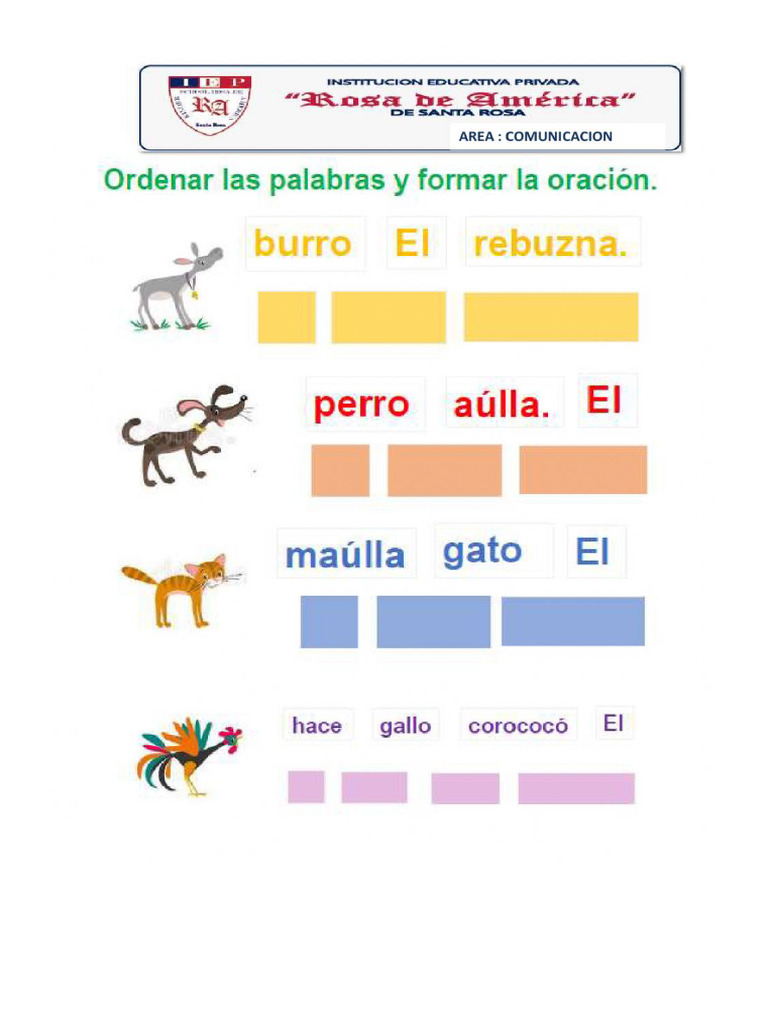 Ordena Las Oraciones | PDF