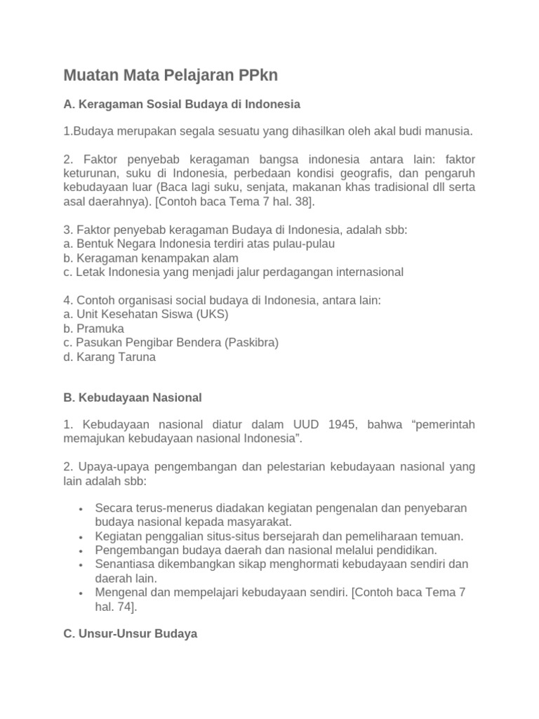 Ringkasan Materi PPKN Tema 789 | PDF