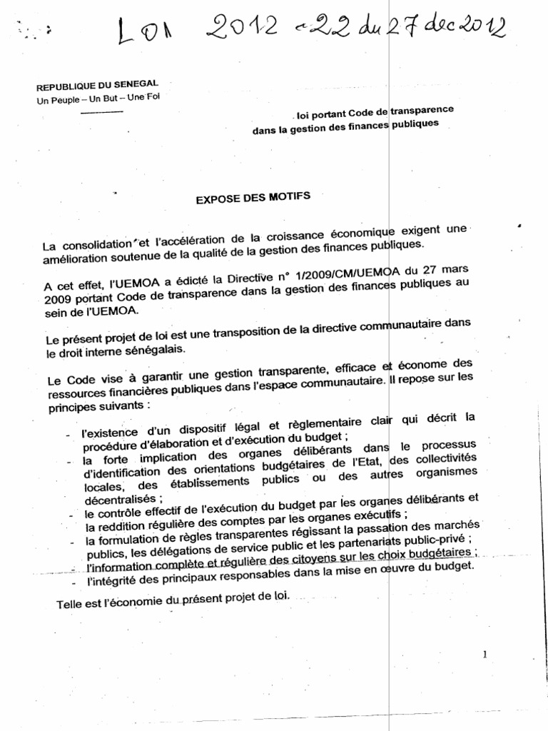 WWW - Budget.gouv - SN Code de Transparence Dans La Gestion Des ...